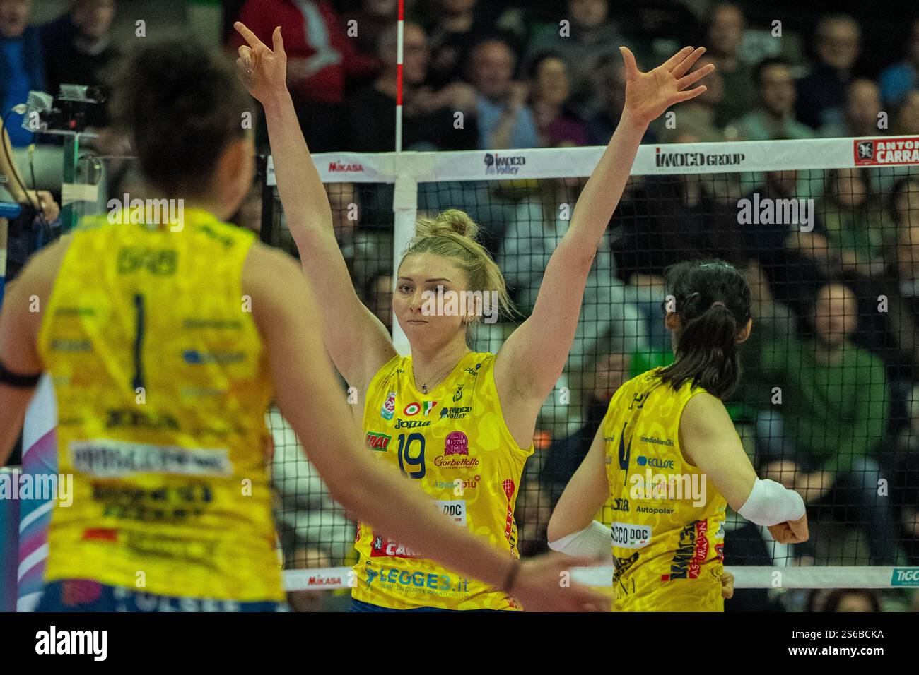 Treviso, Italy. 15th Jan, 2025. Sarah Fahr celebration during the ...