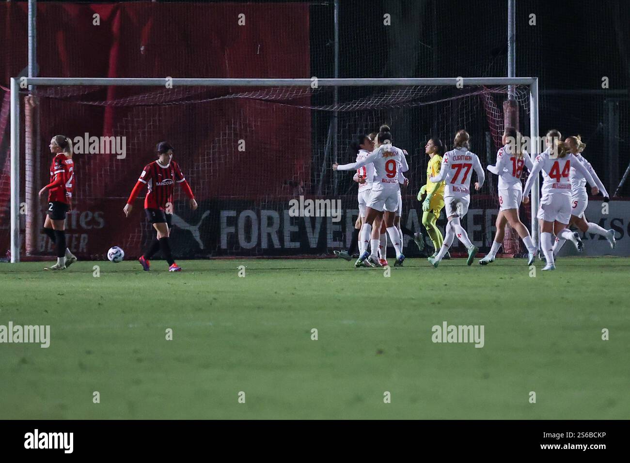 Milan, Italy. 16th Jan, 2025. Goal of Fiorentina Women, Emma Severini ...