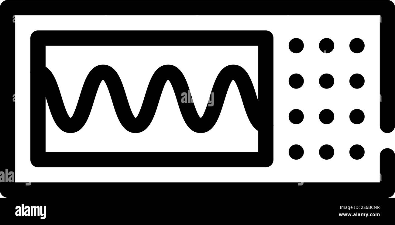 oscilloscope measuring equipment line icon vector. oscilloscope ...