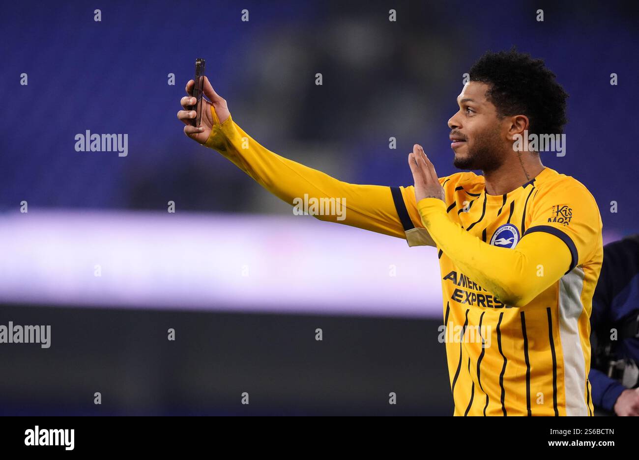Brighton and Hove Albion's Georginio Rutter celebrates after the ...