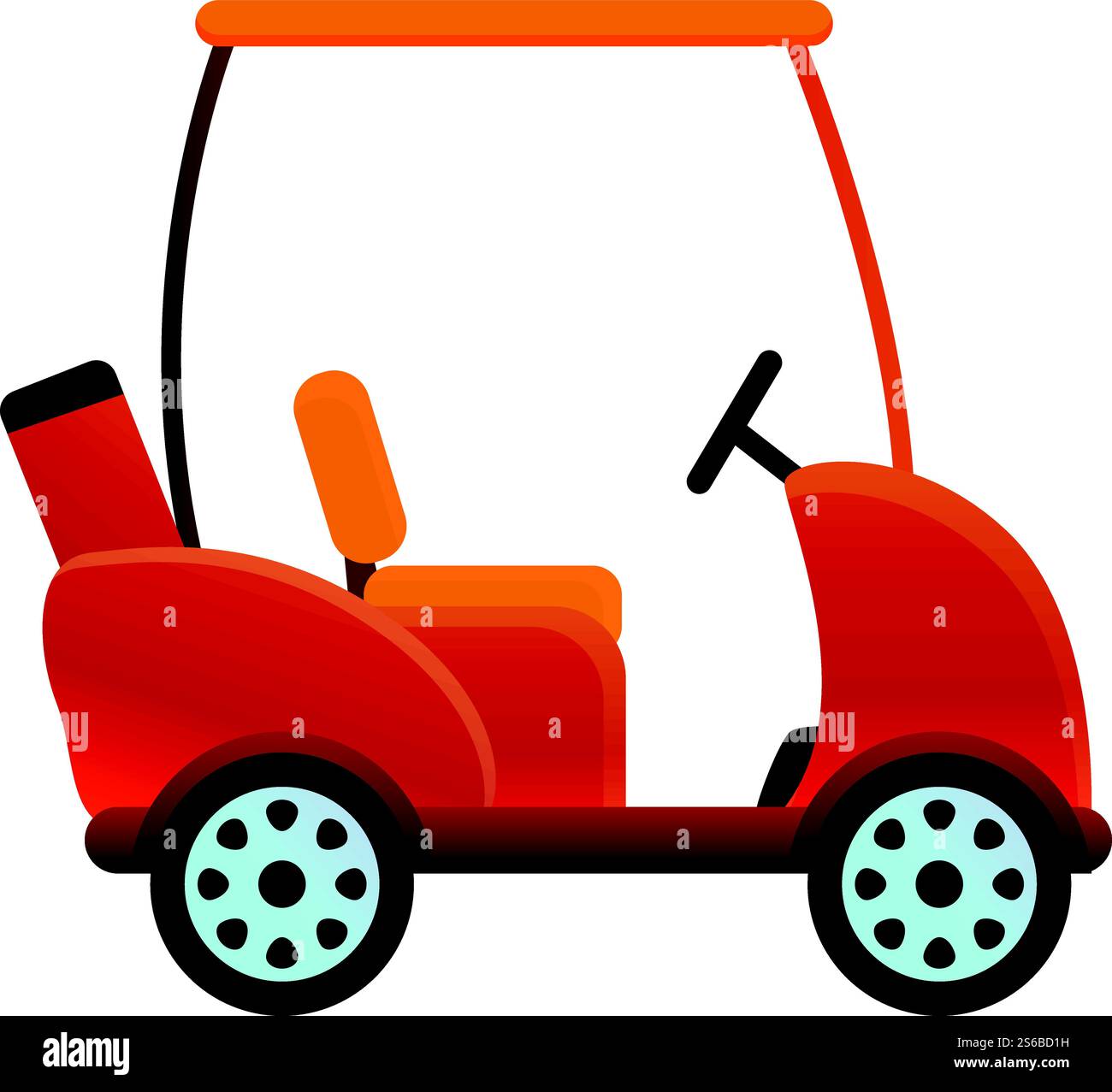 Red golf cart icon. Cartoon of red golf cart vector icon for web design ...
