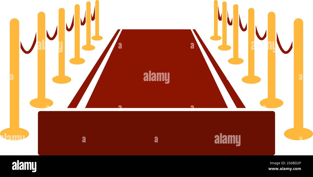 Red Carpet Icon. Flat Color Design. Vector Illustration Stock Vector ...