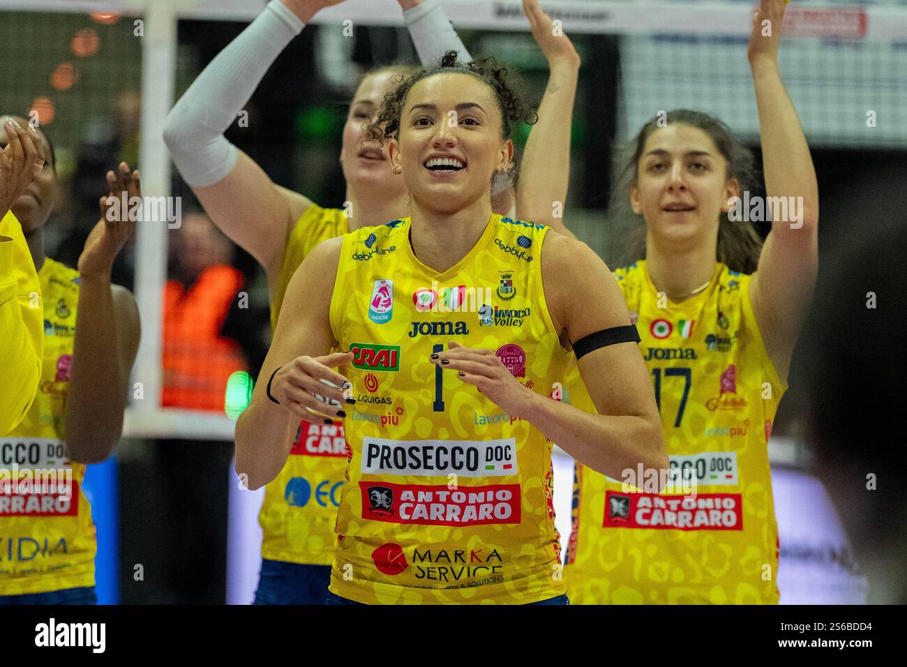 Treviso, Italy. 15th Jan, 2025. Gabi during the Prosecco Doc Imoco ...