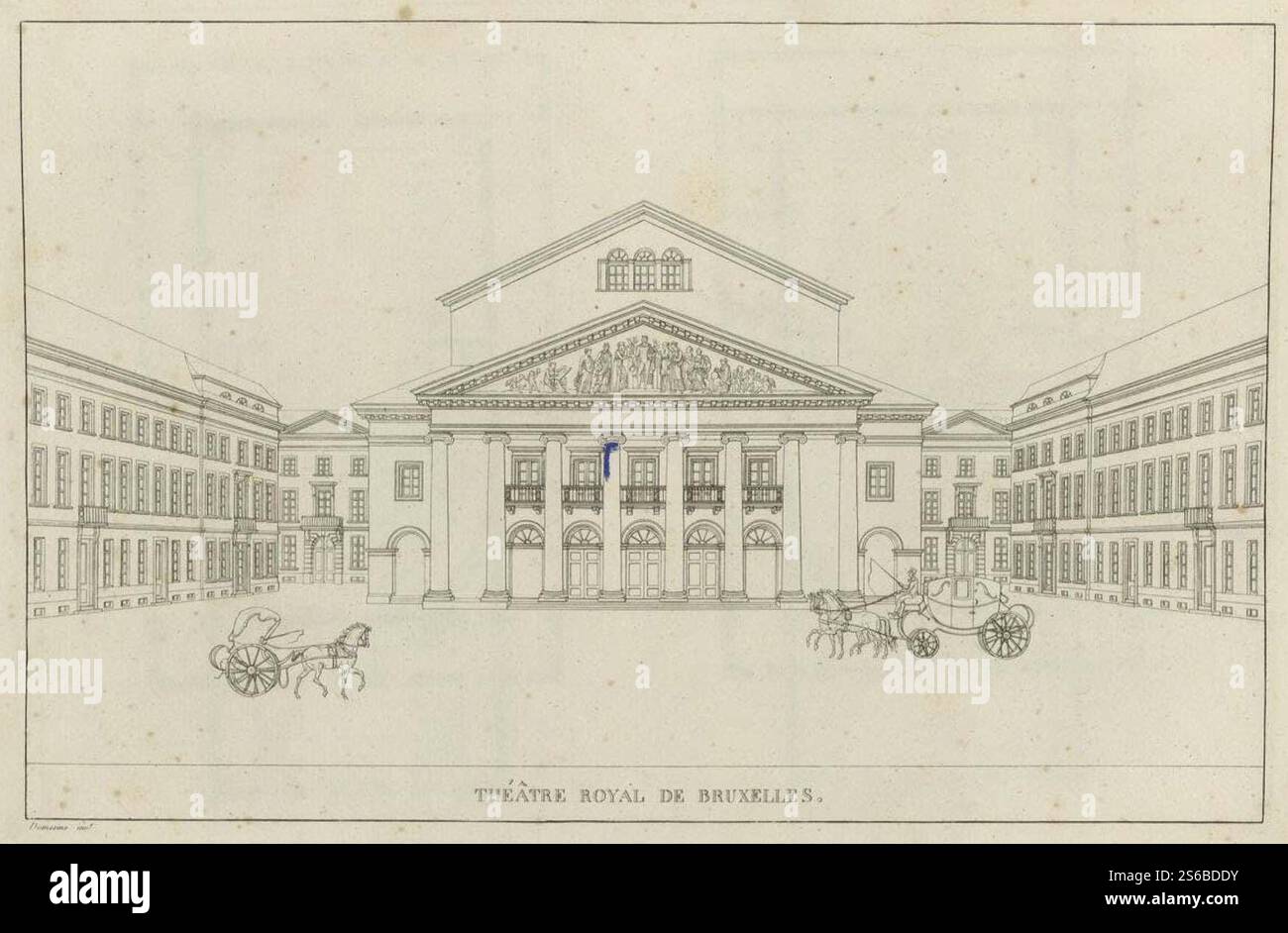 Goetghebuer - 1827 - Choix des monuments - 044 Facade Theatre Royal Bruxelles Stock Photo - Alamy