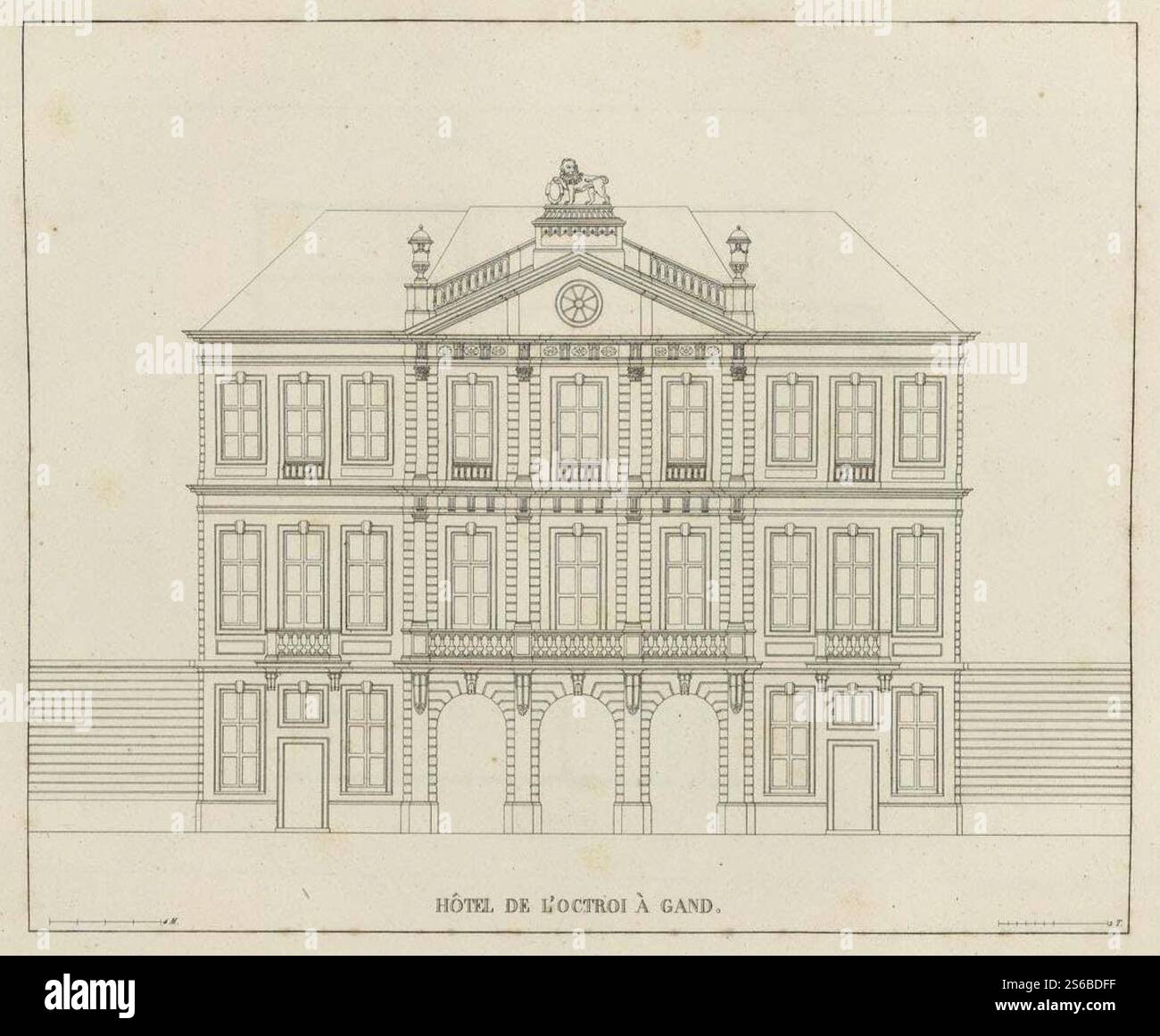Goetghebuer - 1827 - Choix des monuments - 049 Hotel Octroi Gand Stock Photo - Alamy
