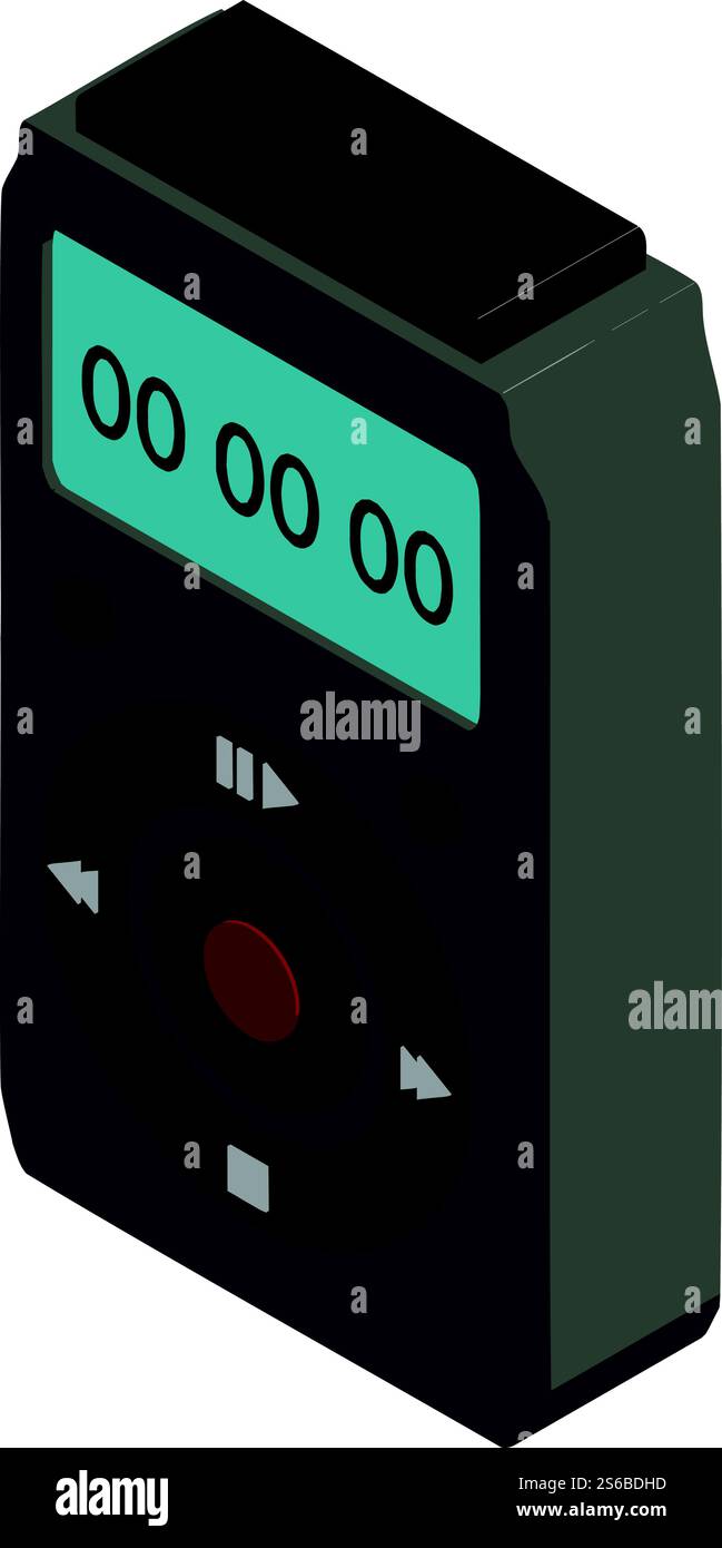 Digital dictaphone icon. Isometric of digital dictaphone vector icon ...
