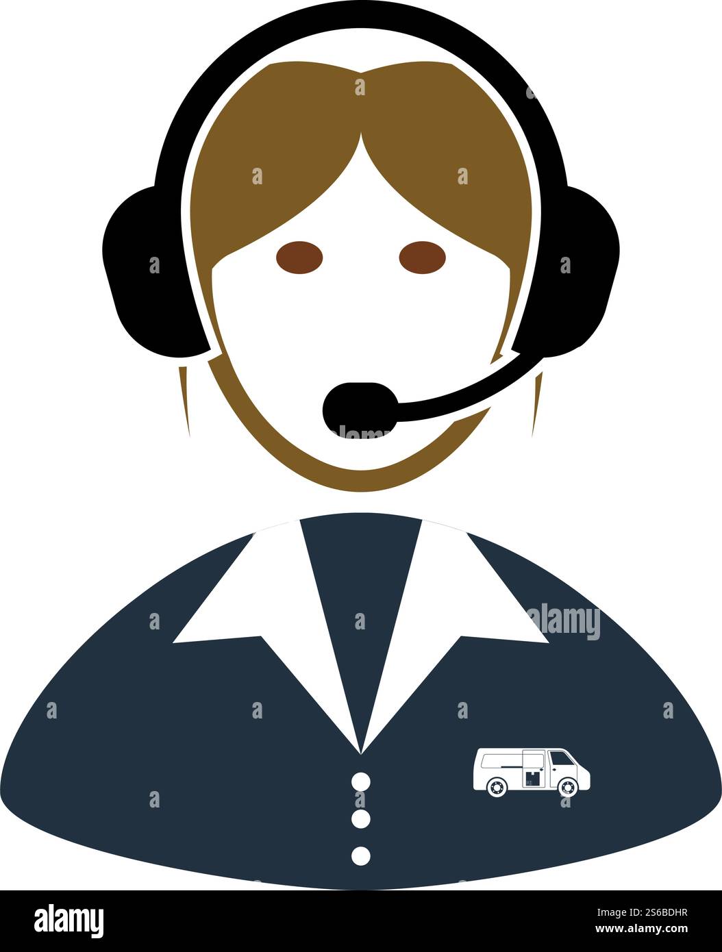 Logistic Dispatcher Consultant Icon. Flat Color Design. Vector ...