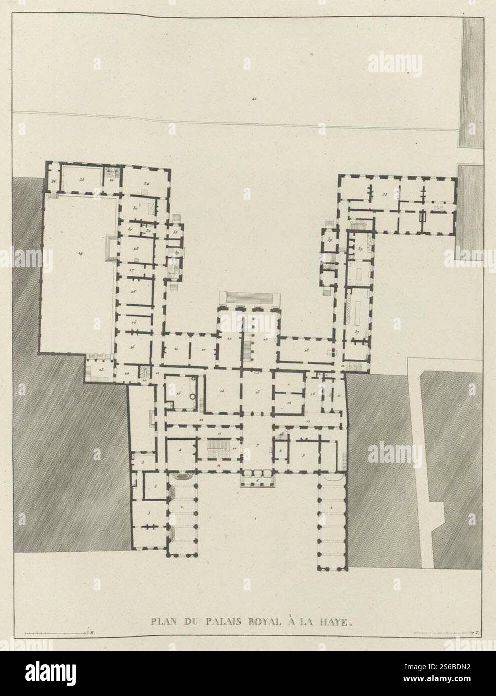 Goetghebuer - 1827 - Choix des monuments - 074 Plan Palais Royal La Haye Stock Photo - Alamy