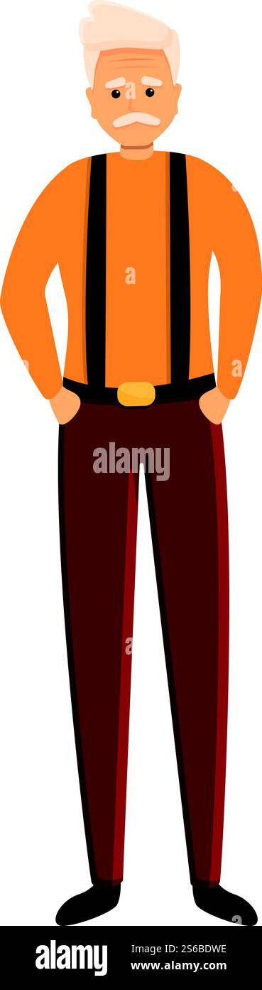 Sad old man icon. Cartoon of sad old man vector icon for web design ...