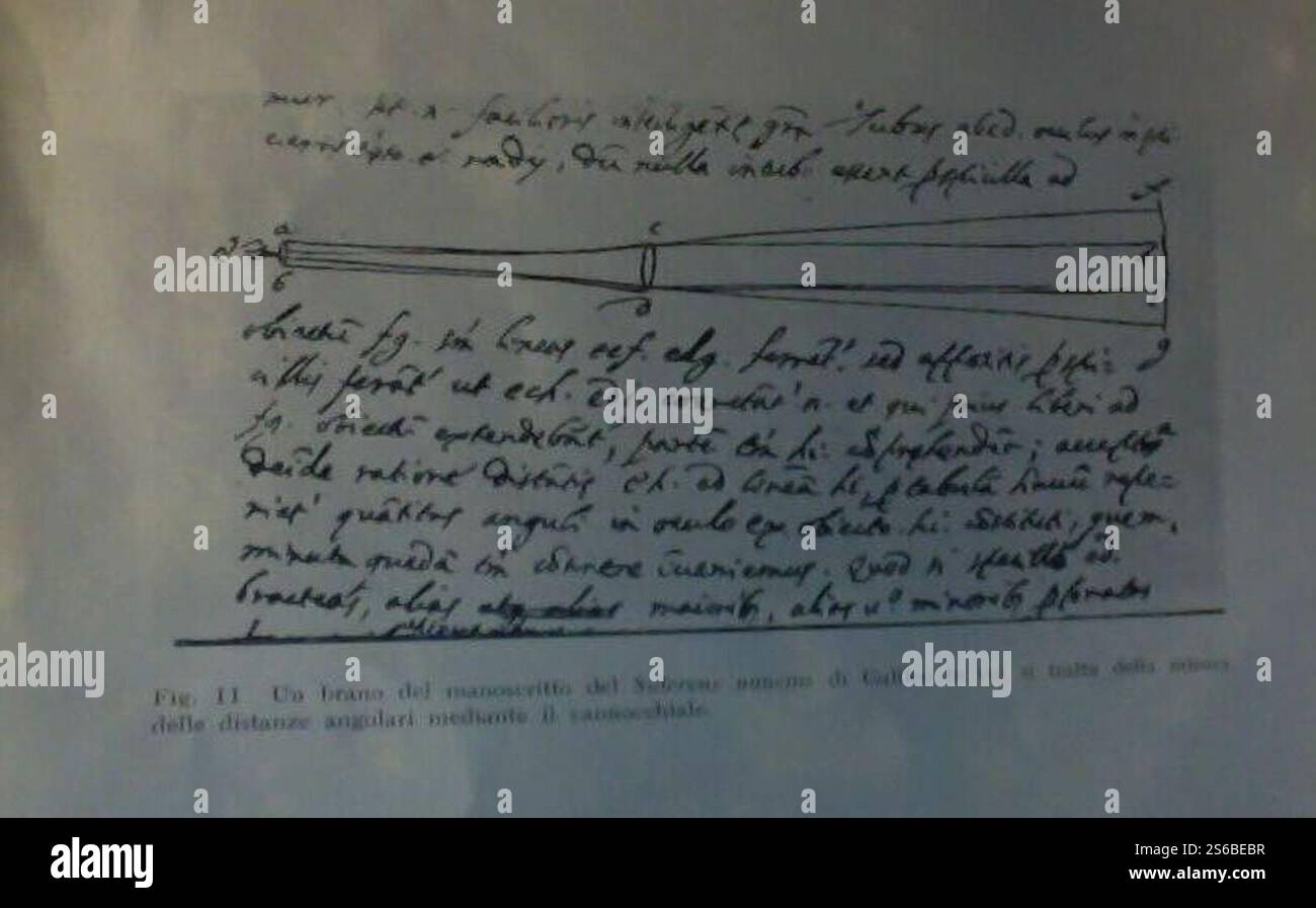 Galileo Galilei (1564 - 1642) - A fragment of the manuscript of Galilei ''Sidereus nuncius ...