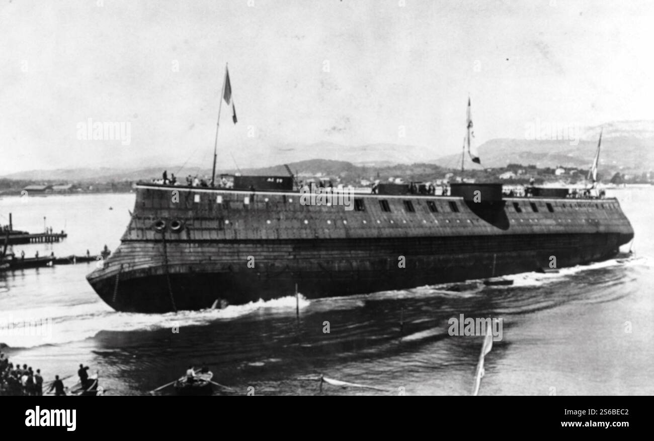 French ironclad Marceau at launching NH 74858 Stock Photo - Alamy