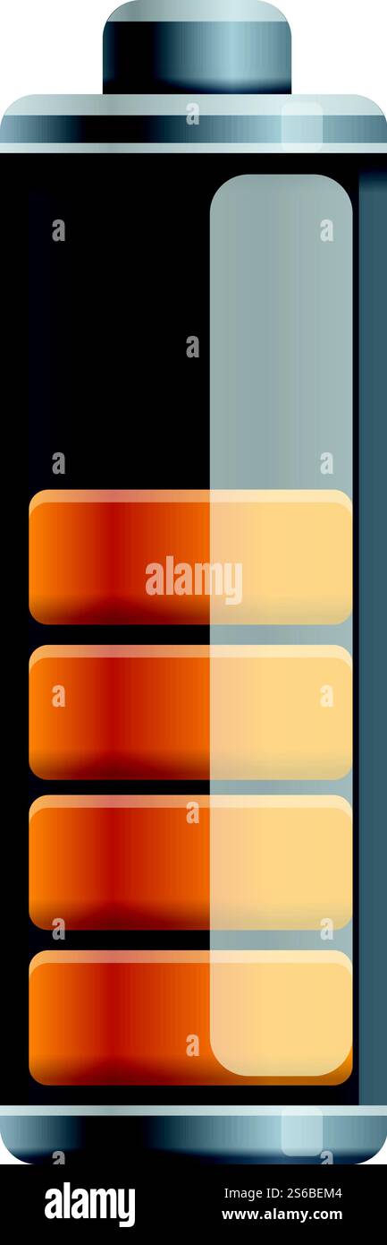 Half capacity battery icon. Cartoon of half capacity battery vector ...