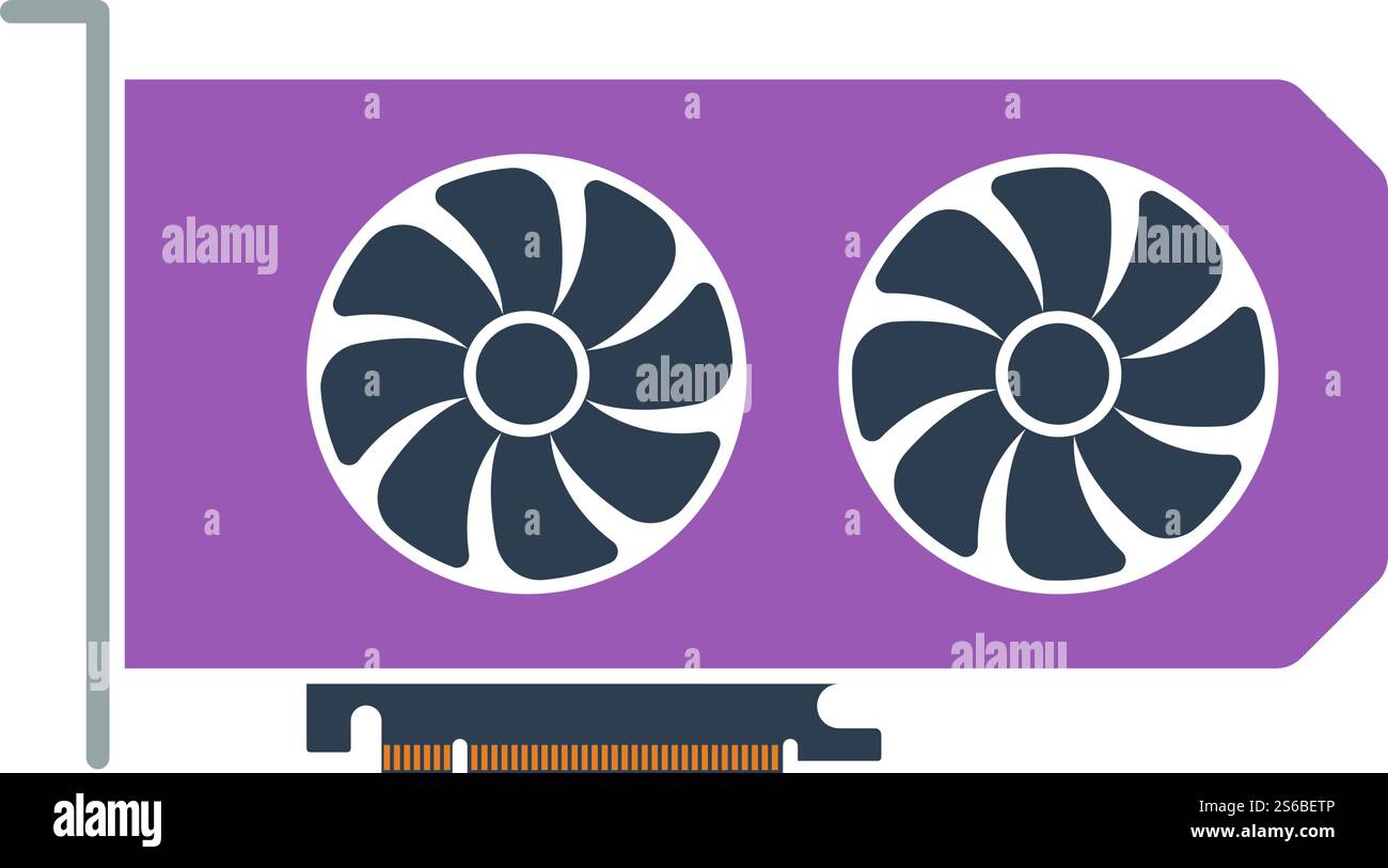 GPU Icon. Flat Color Design. Vector Illustration Stock Vector Image ...