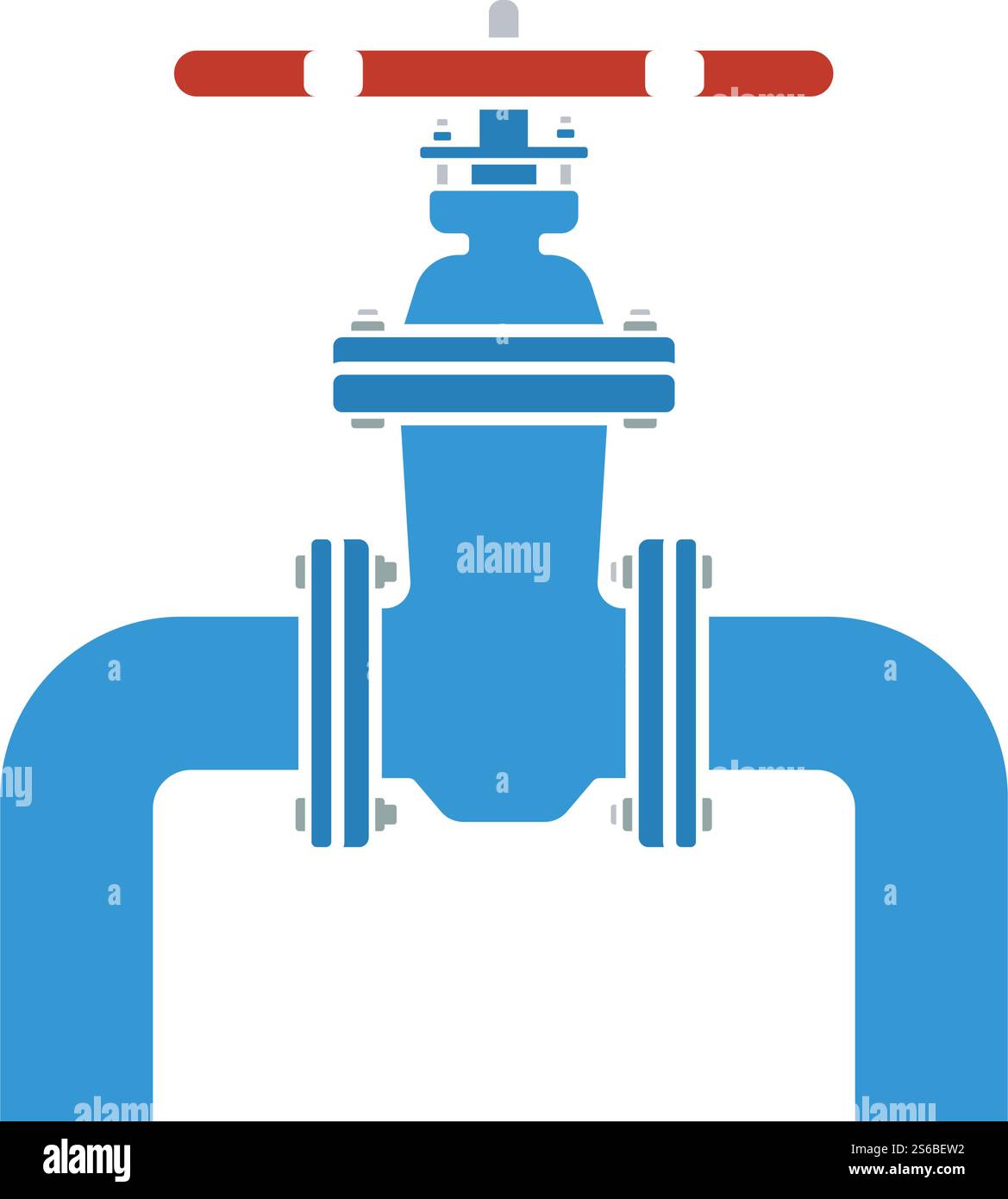 Icon Of Pipe With Valve. Flat Color Design. Vector Illustration Stock ...