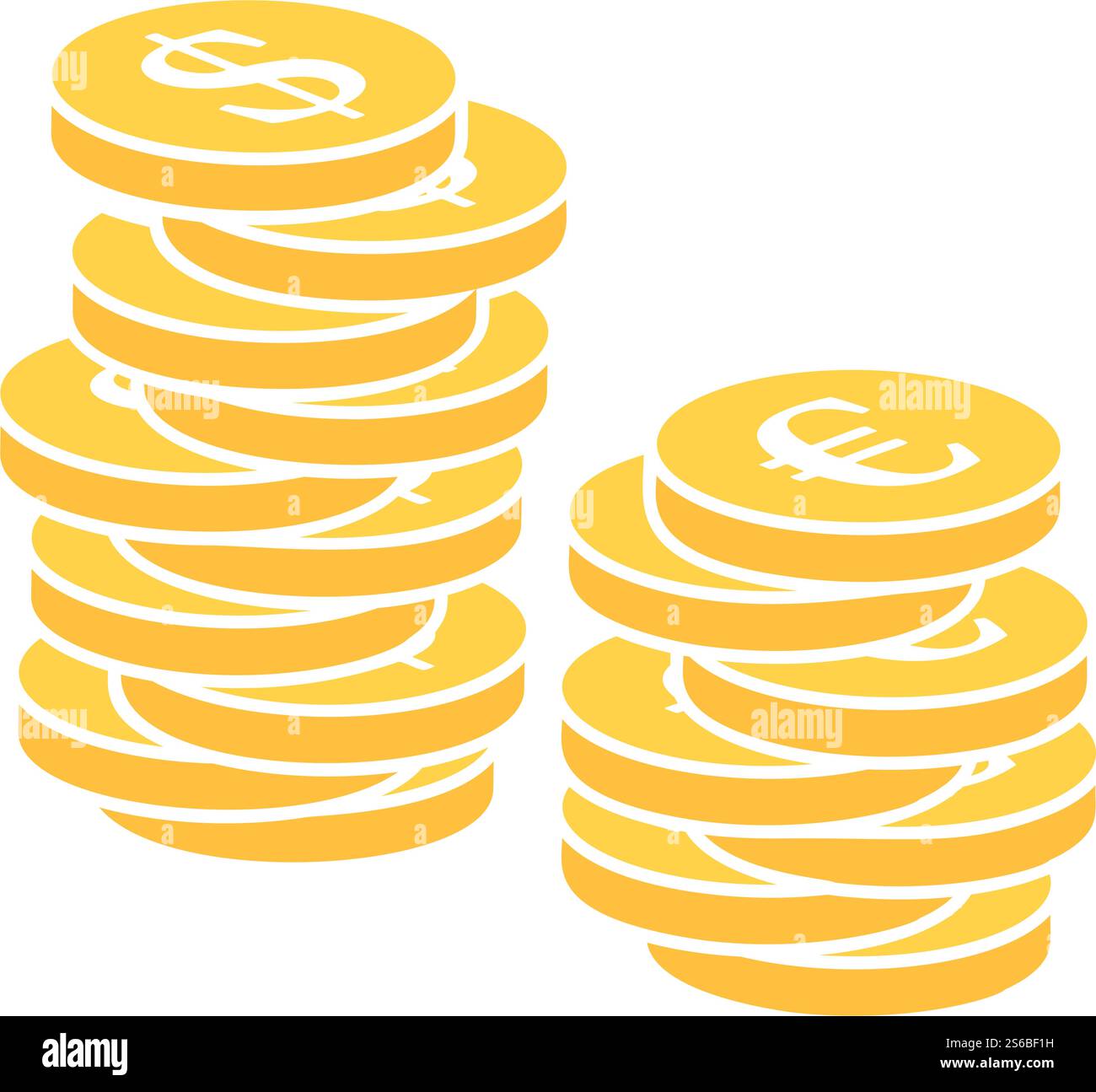 Icon Of Stack Of Coins. Flat Color Design. Vector Illustration Stock ...