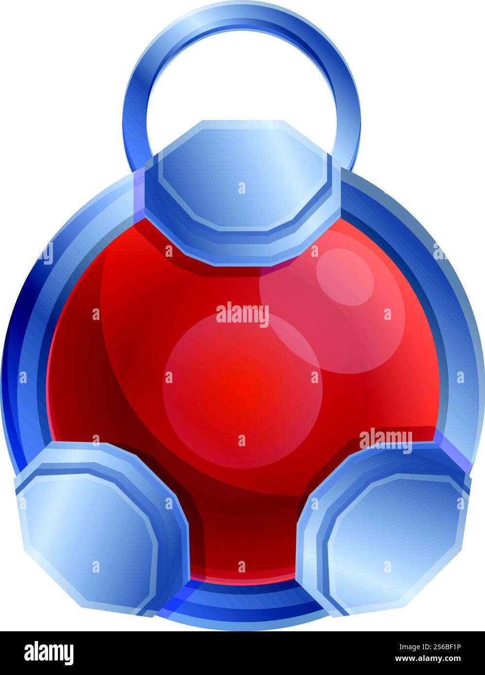 Red fantasy amulet icon. Cartoon of red fantasy amulet vector icon for ...