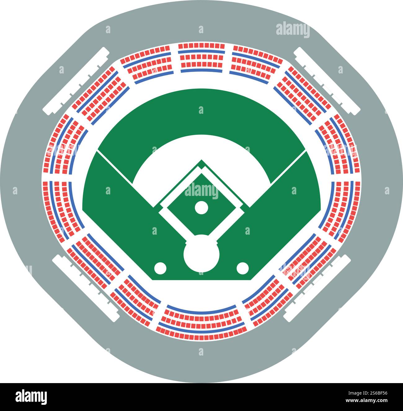 Baseball Stadium Icon. Flat Color Design. Vector Illustration Stock ...