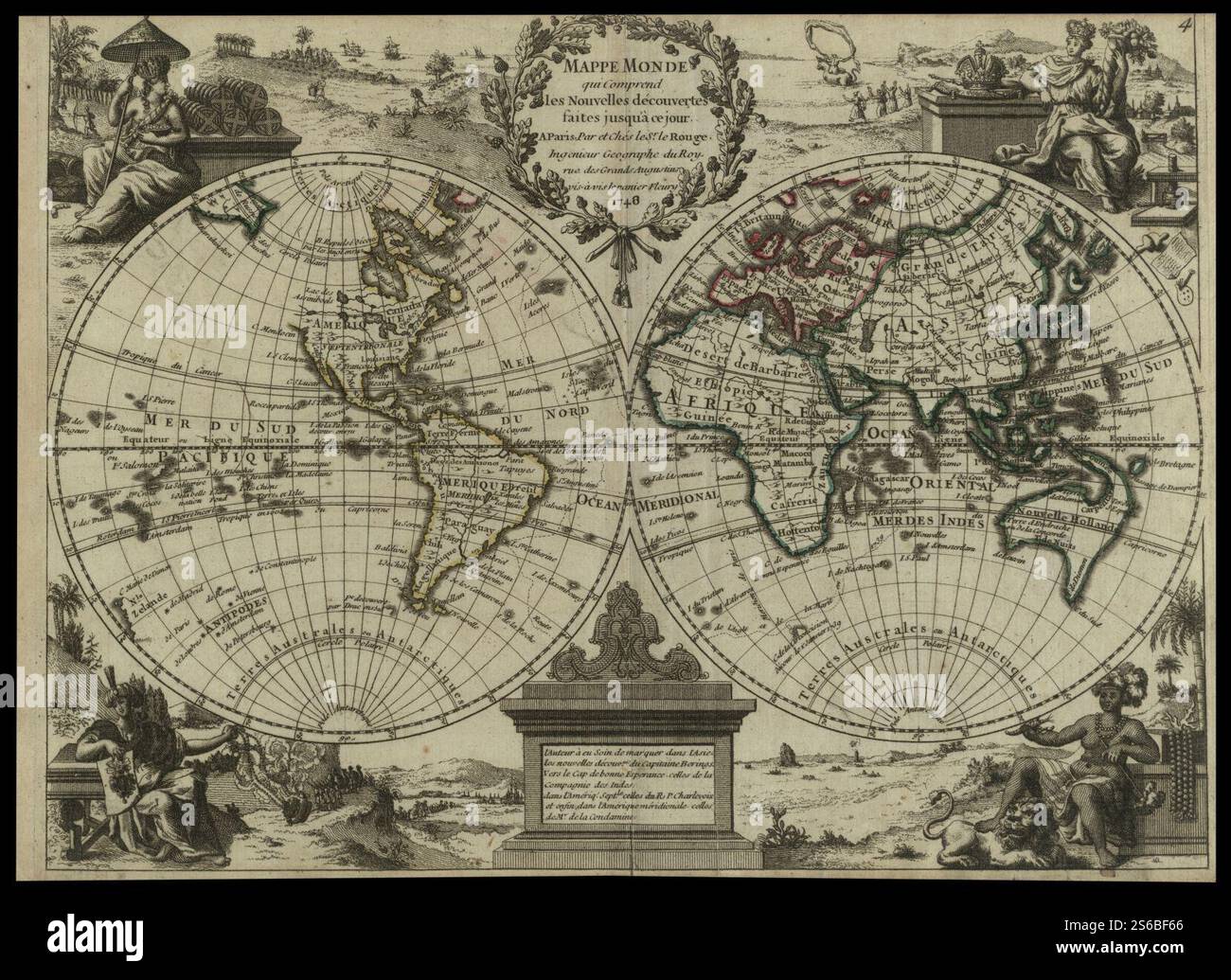 Georges-Louis Le Rouge, Mappe monde Stock Photo - Alamy