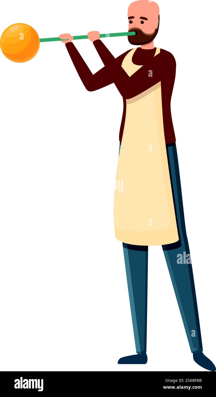 Craft glass blower icon. Cartoon of craft glass blower vector icon for ...