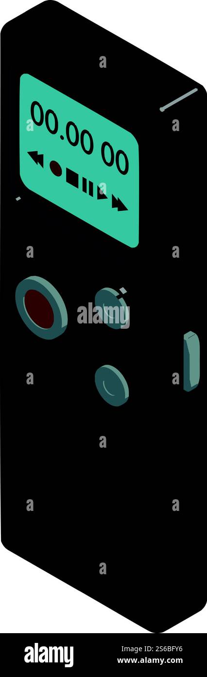 Dictaphone icon. Isometric of dictaphone vector icon for web design ...