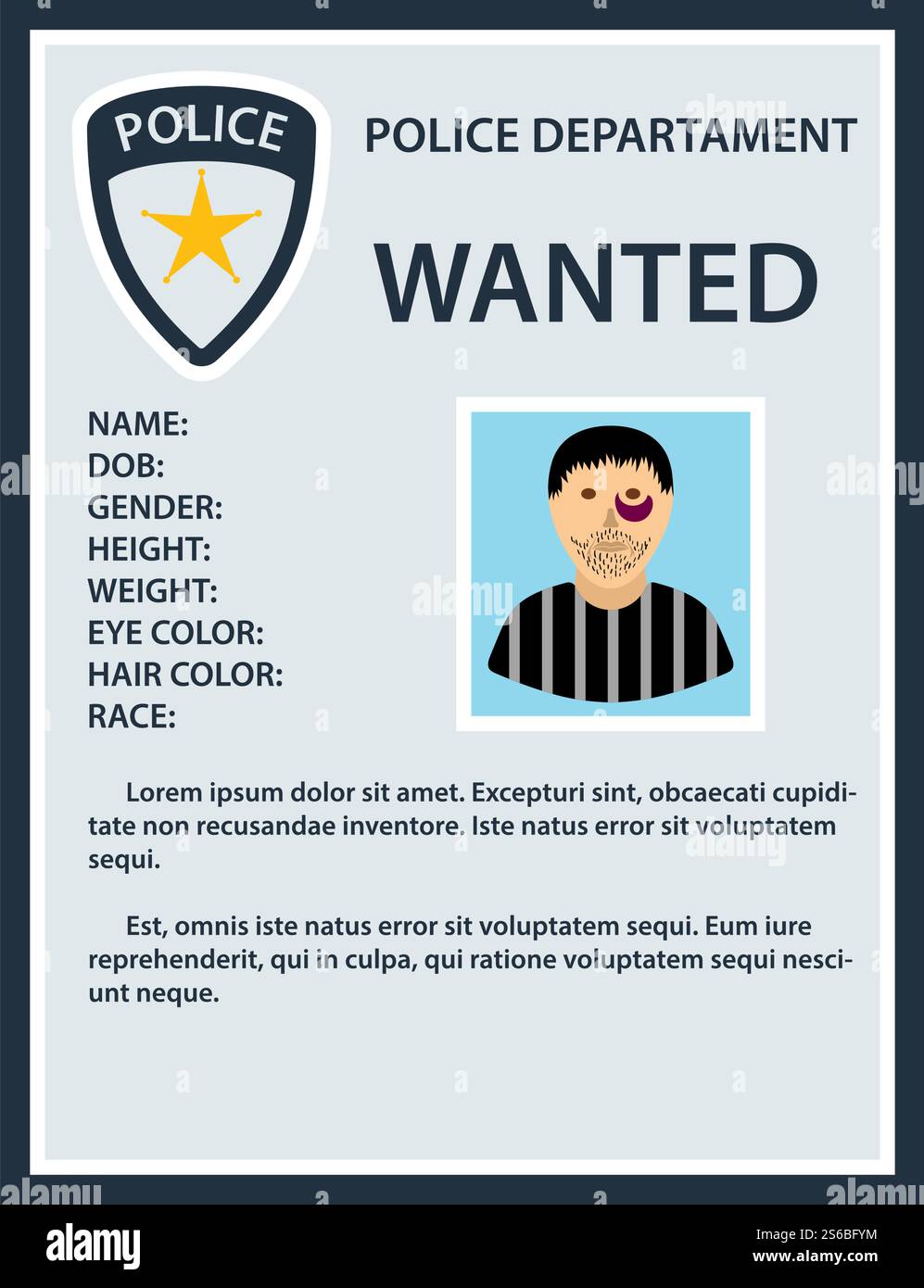 Wanted Poster Icon. Flat Color Design. Vector Illustration Stock Vector ...