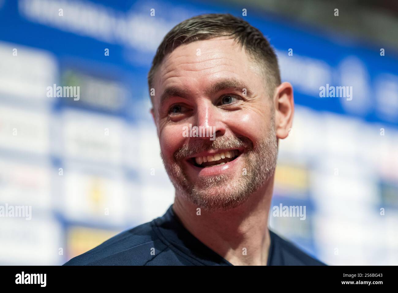 Goalkeeper Andreas Palicka of, Sweden. , . in mixed zone the 2025 IHF ...