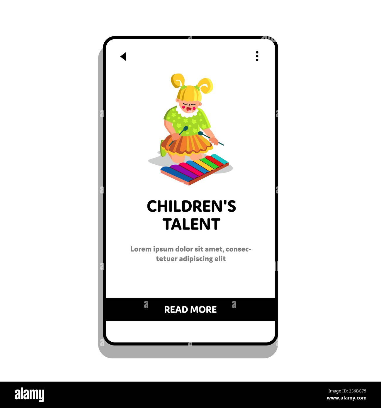 Children Talent For Musical Instrument Vector. Musician Children Talent ...