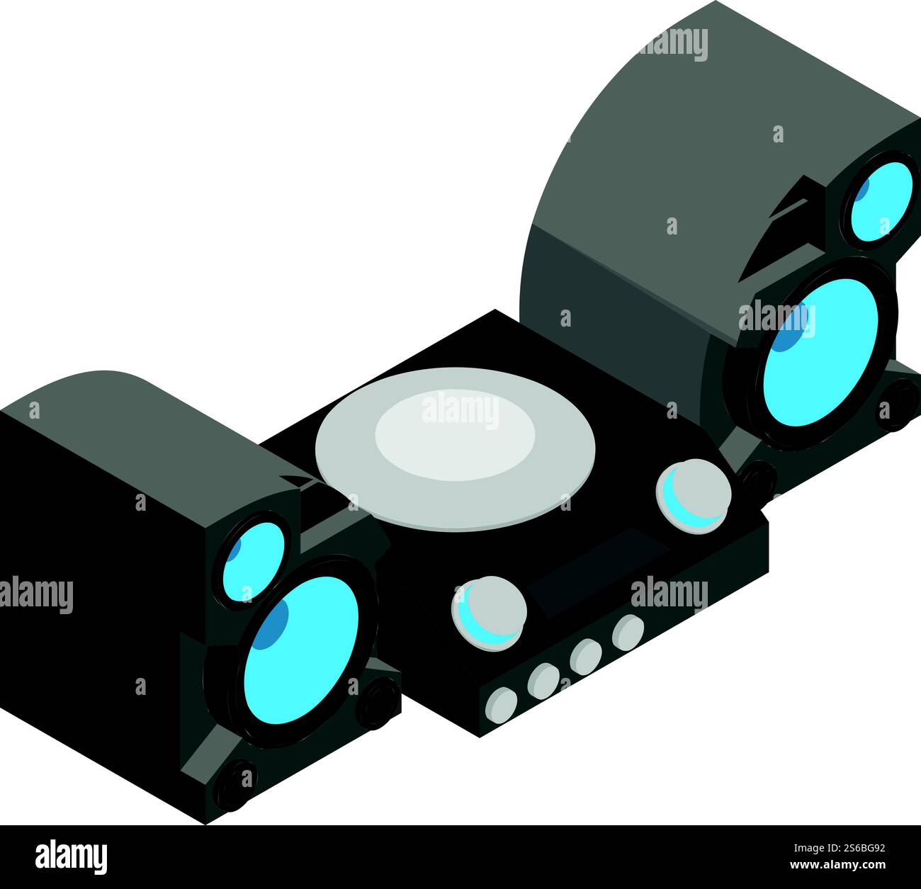 Stereo system icon. Isometric of stereo system vector icon for web ...