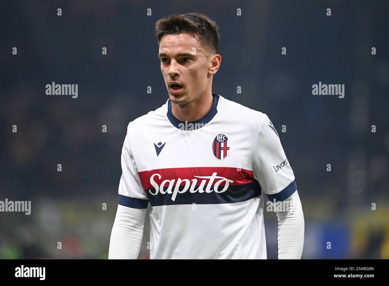 Milan, Italy. 15th Jan, 2025. Nikola Moro (Bologna Fc) potrait during ...