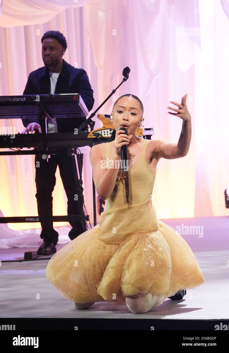 EDITORIAL USE ONLY Griff performs during filming for the Graham Norton ...