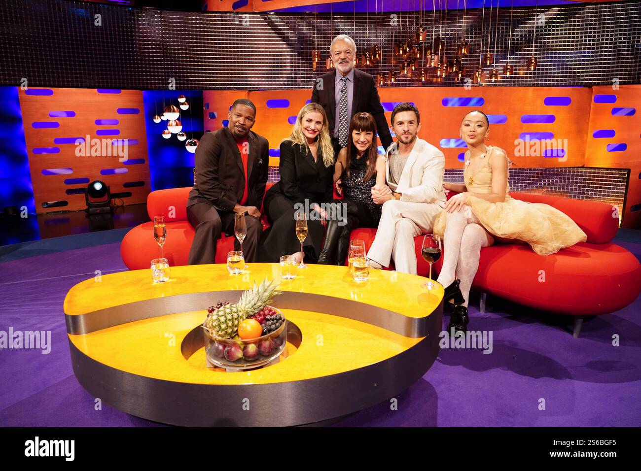 EDITORIAL USE ONLY (left to right) Jamie Foxx, Cameron Diaz, Graham ...