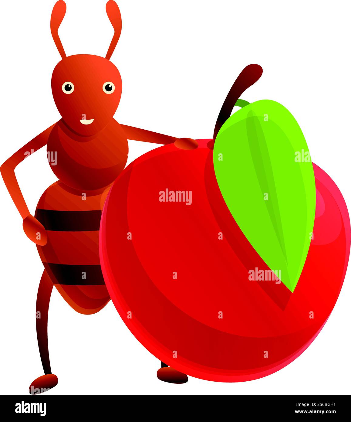 Ant red apple icon. Cartoon of ant red apple vector icon for web design ...