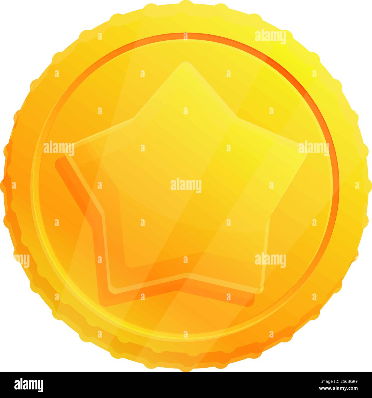 Star gold token icon. Cartoon of star gold token vector icon for web ...