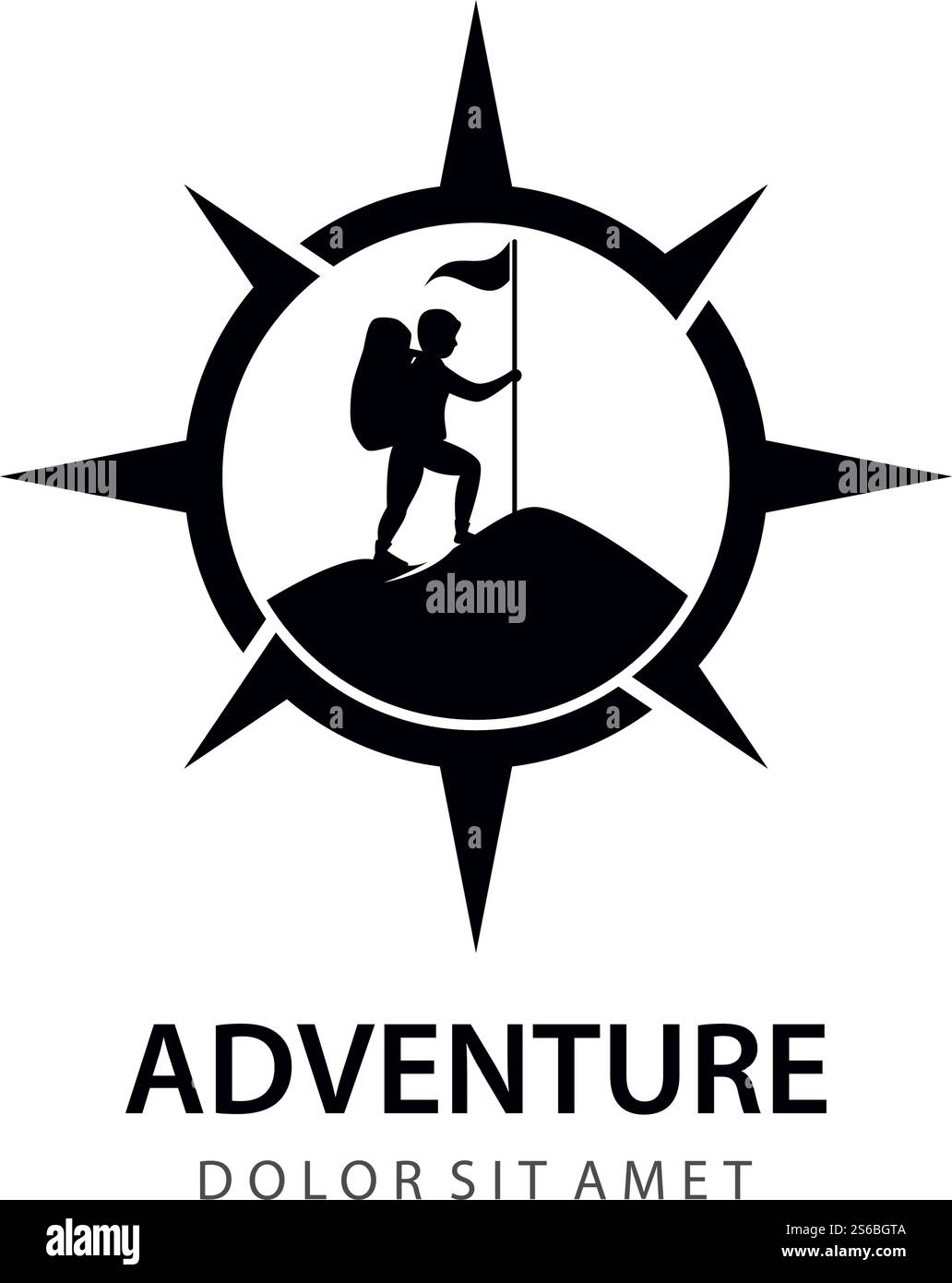 Climber expedition adventure illustration logo vector design Stock ...