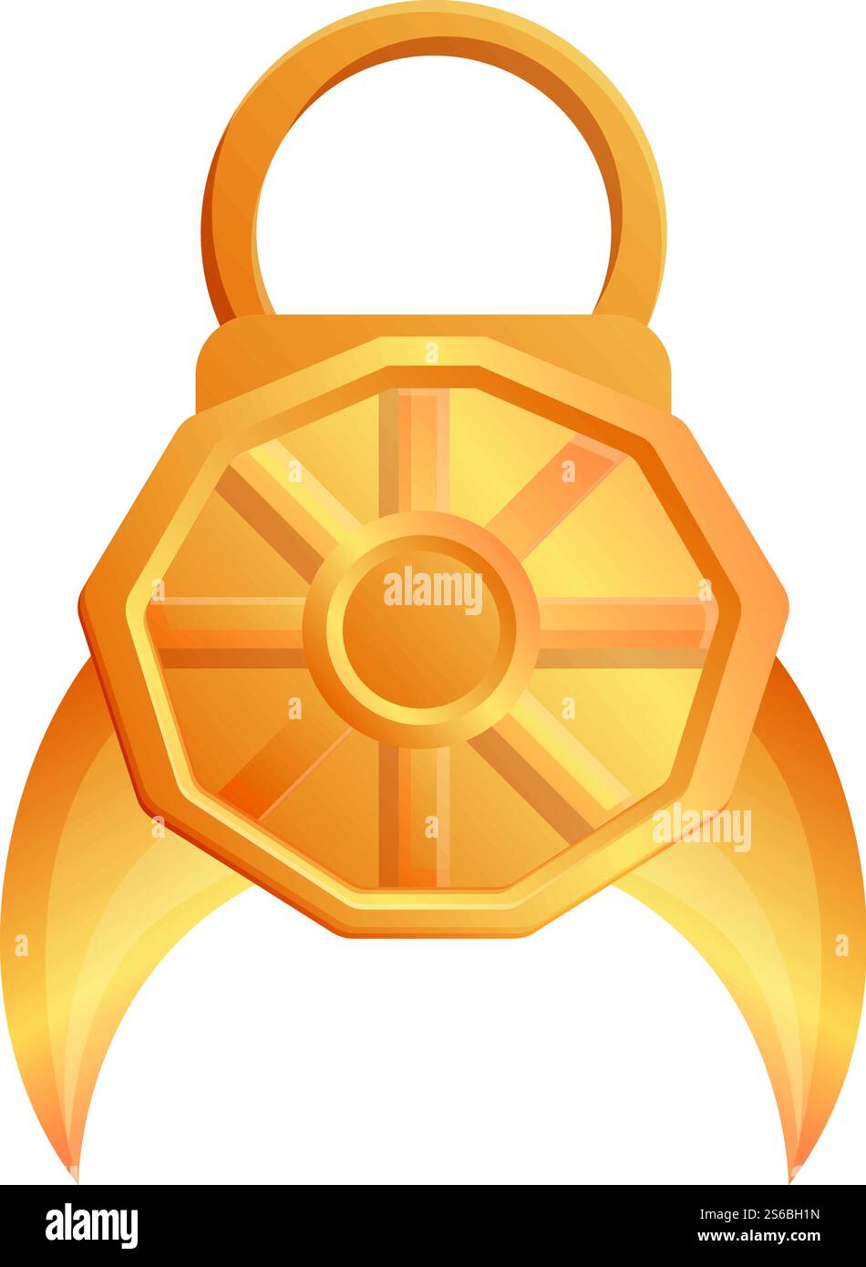 Gold amulet icon. Cartoon of gold amulet vector icon for web design ...