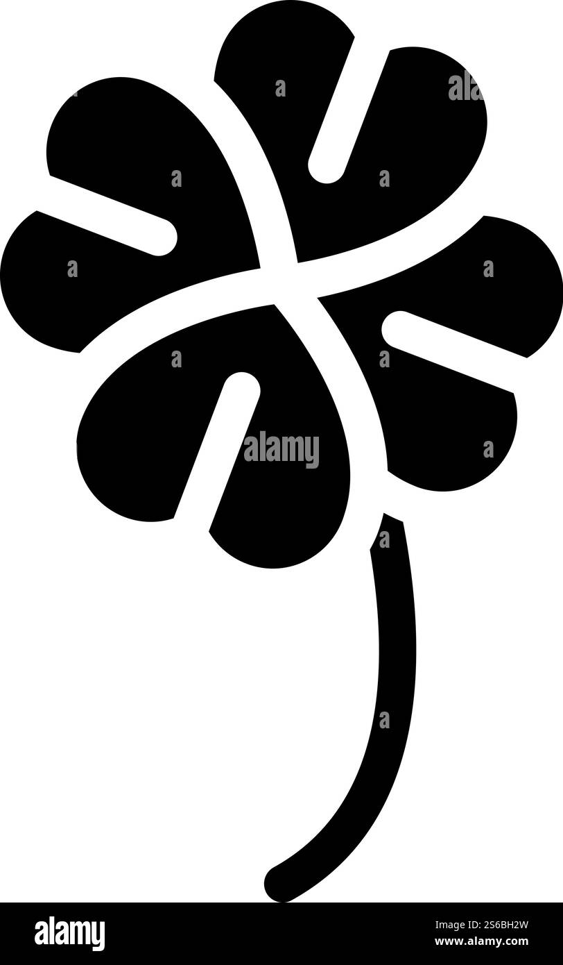 clover lucky glyph icon vector. clover lucky sign. isolated contour ...