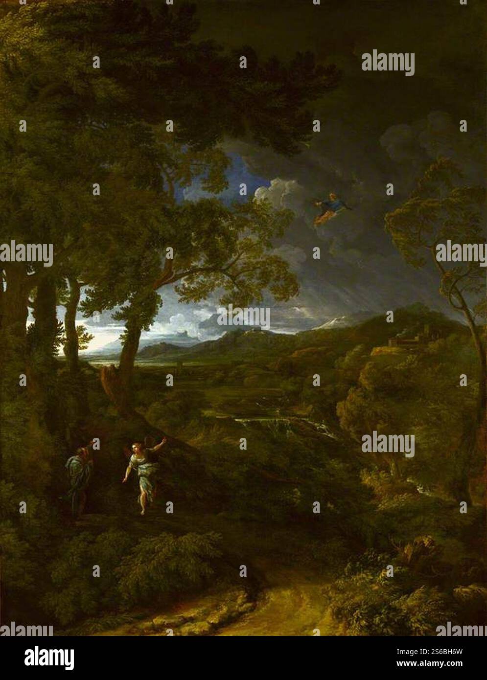 Gaspard Dughet (1615-1675) - Landscape with Elijah and the Angel Stock ...