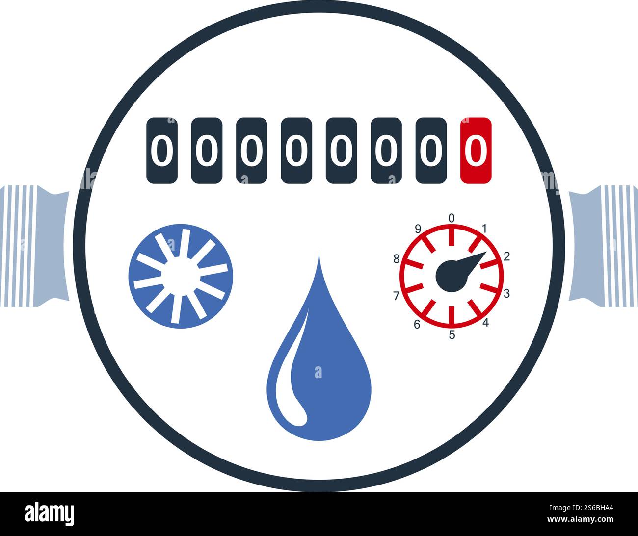 Water Meter Icon. Flat Color Design. Vector Illustration Stock Vector ...