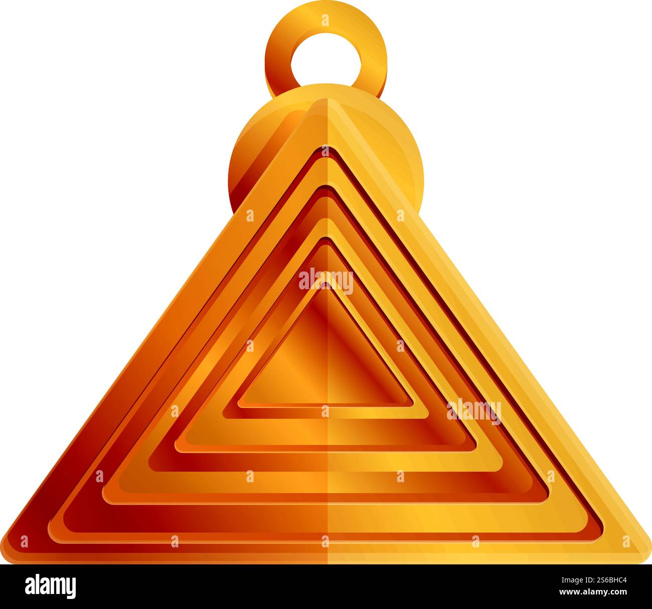 Pyramide gold amulet icon. Cartoon of pyramide gold amulet vector icon ...