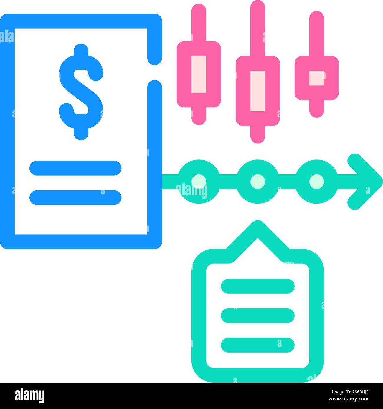 financial time series data analysis color icon vector. financial time ...