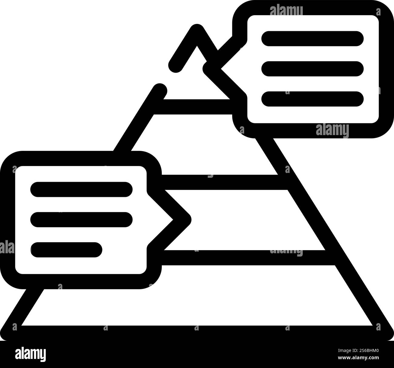pyramided data analysis line icon vector. pyramided data analysis sign ...