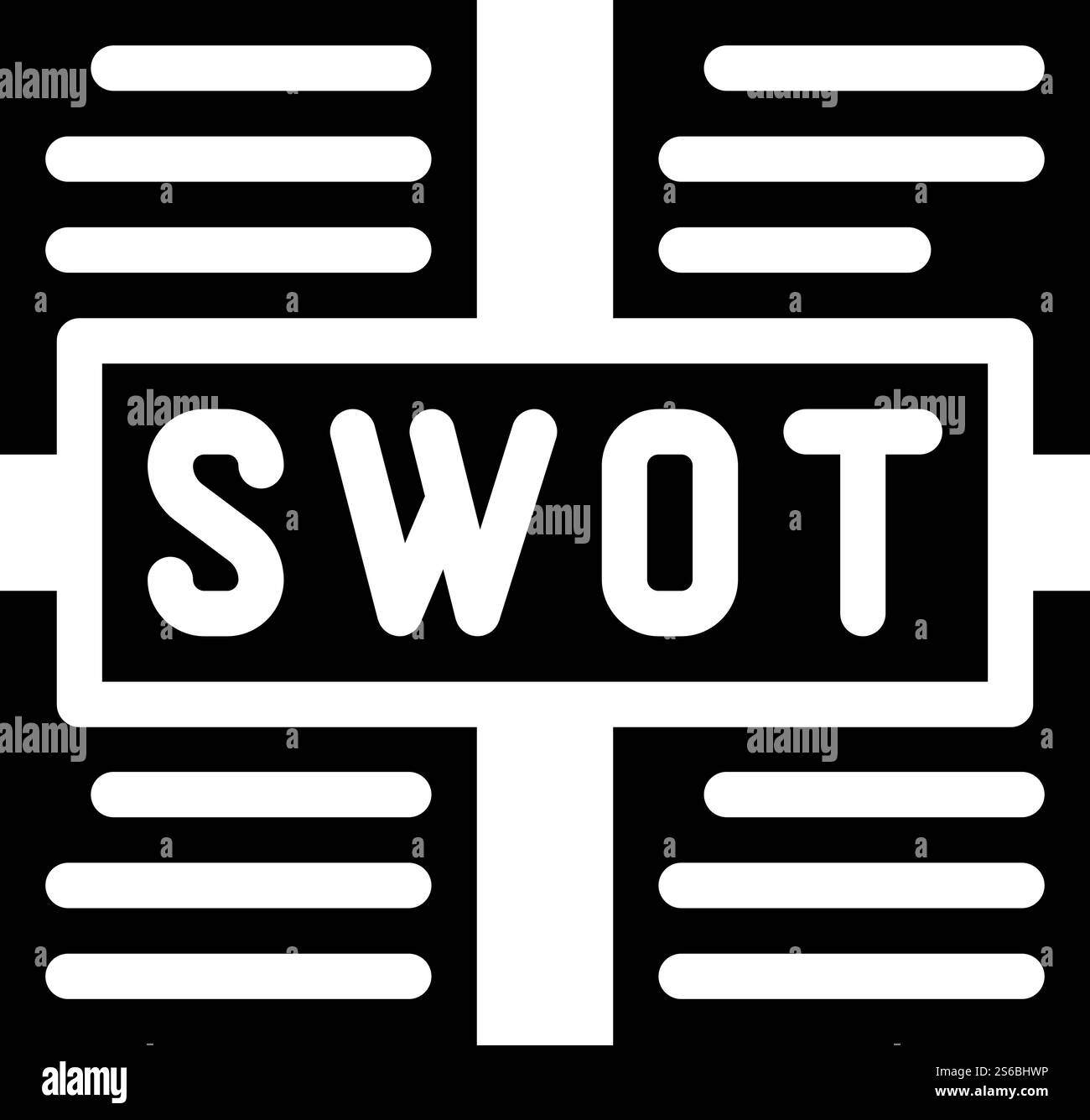 swot analysis glyph icon vector. swot analysis sign. isolated contour ...