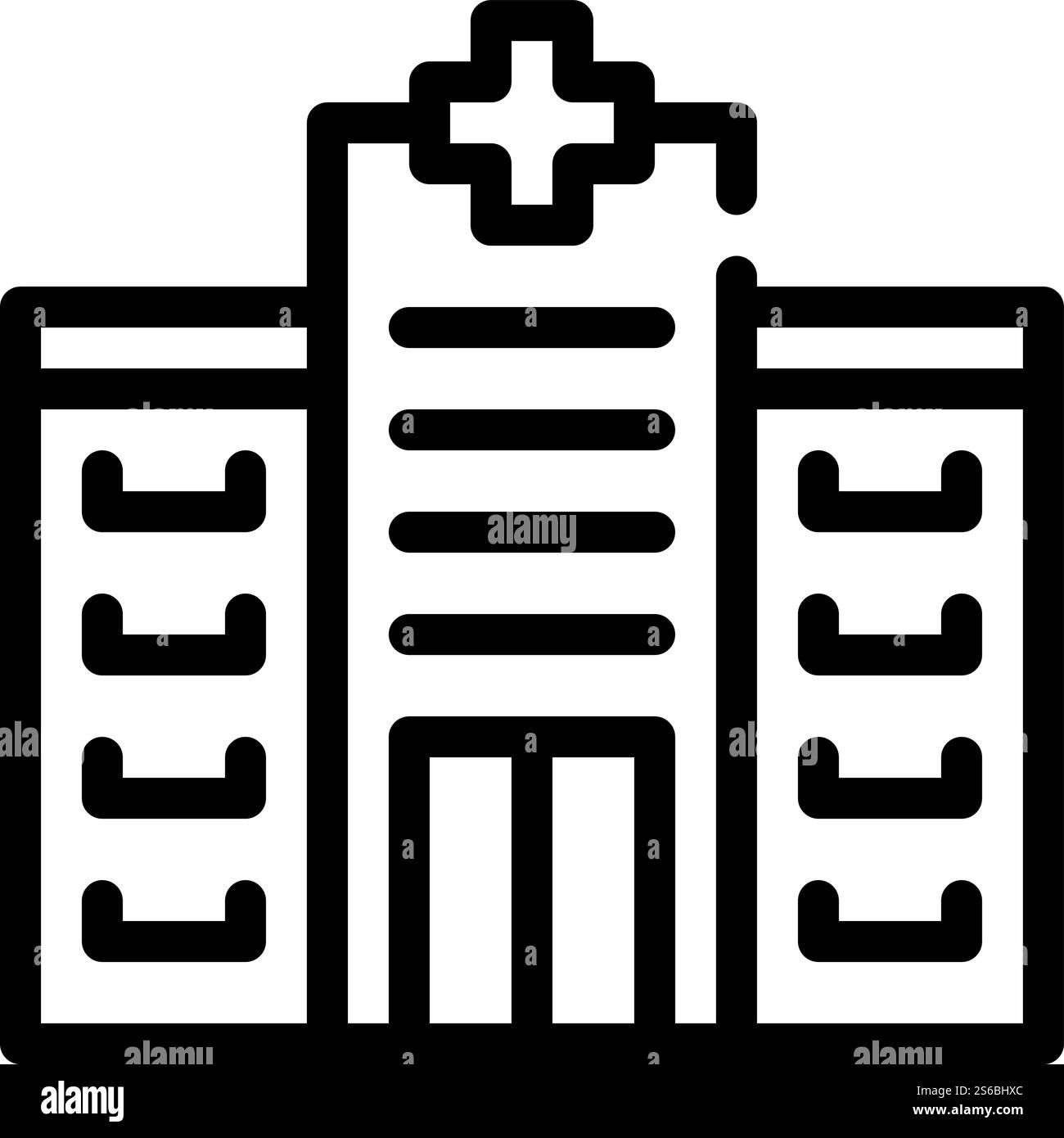 hospital building line icon vector. hospital building sign. isolated ...