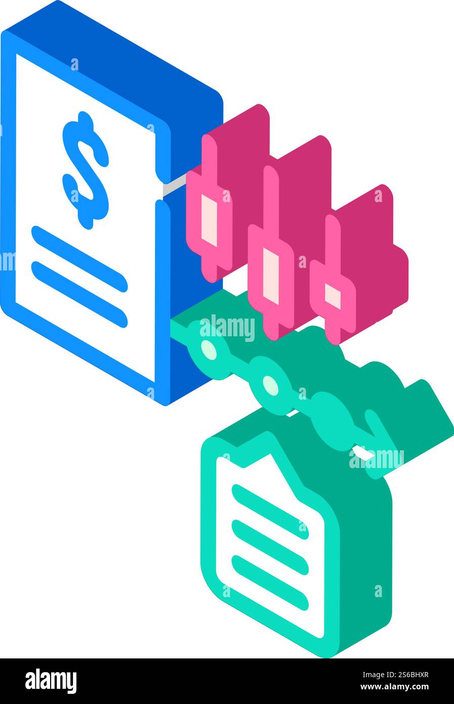 financial time series data analysis isometric icon vector. financial ...