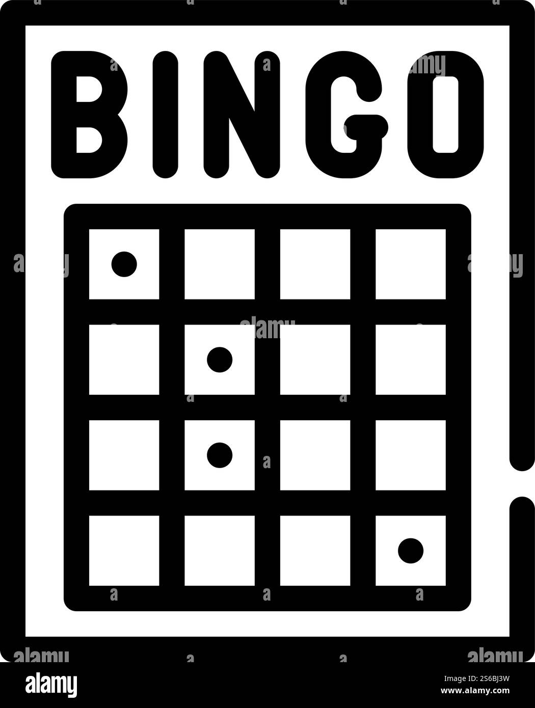 bingo card line icon vector. bingo card sign. isolated contour symbol ...