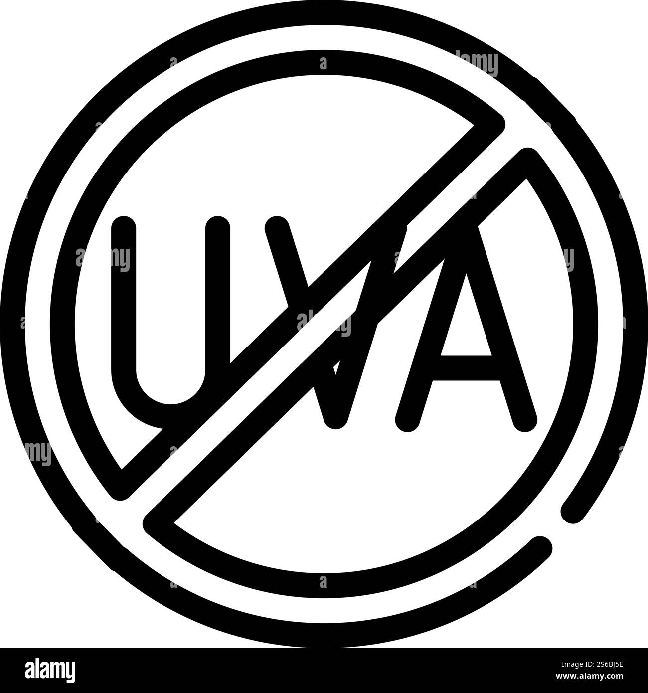 uva crossed out mark line icon vector. uva crossed out mark sign ...