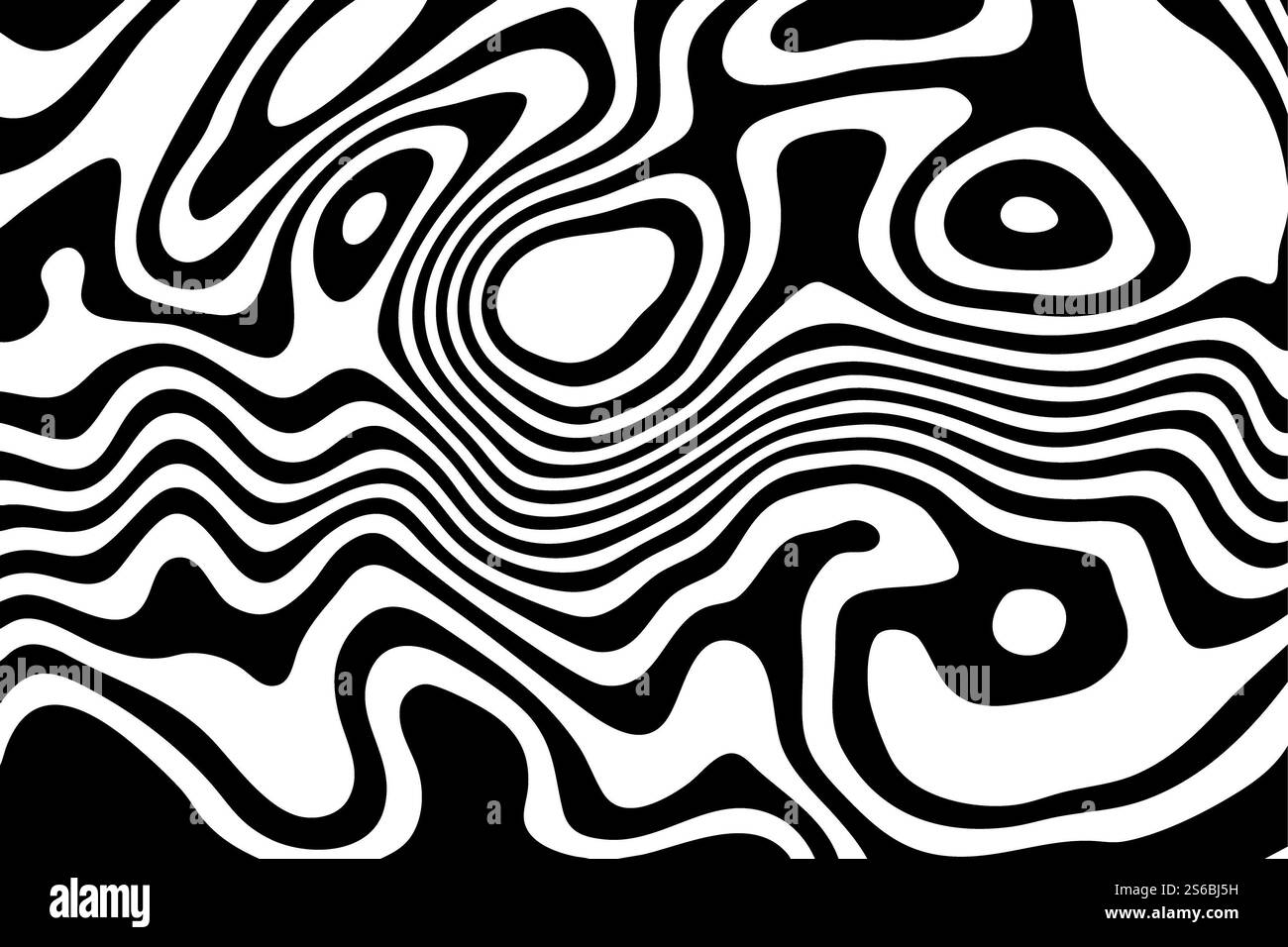 Black white wavy background optical illusion. Lines stripes pattern ...