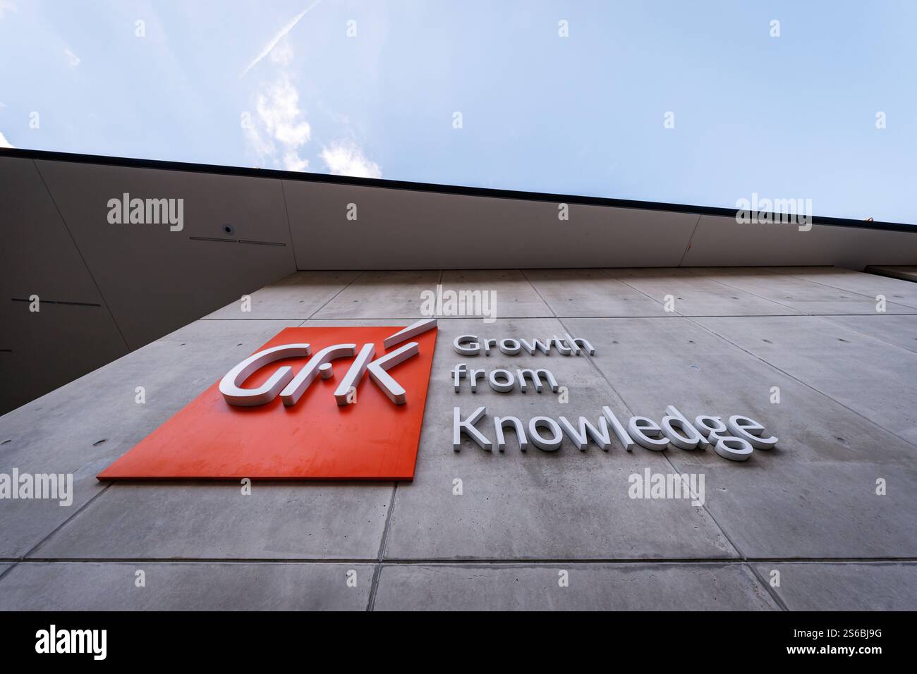 16 January 2025, Bavaria, Nuremberg: The logo of the consumer research ...