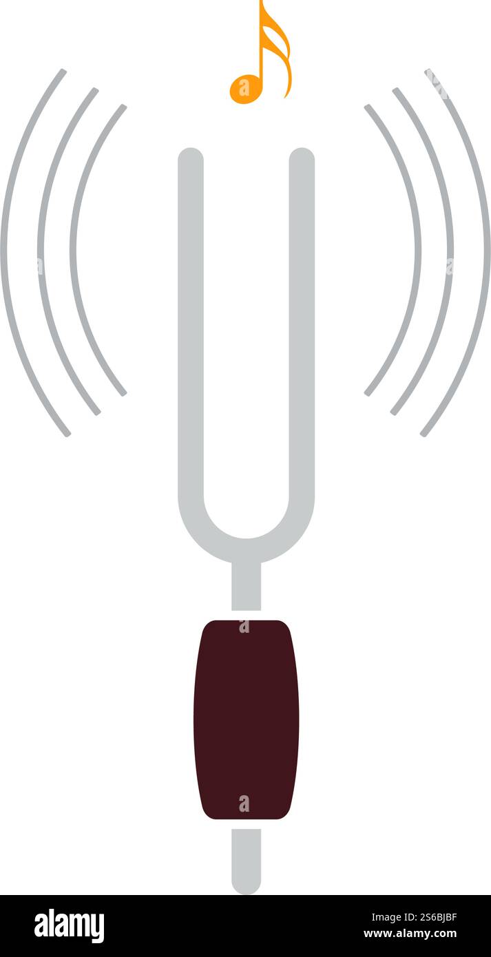 Tuning Fork Icon. Flat Color Design. Vector Illustration Stock Vector ...