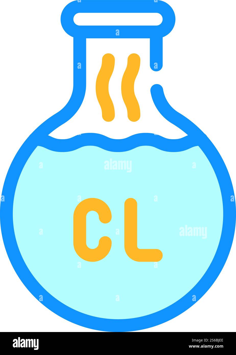 chlorine flask color icon vector. chlorine flask sign. isolated symbol ...